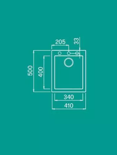 Chiuveta granitek Elleci Quadra 100 410x500x200 mm Tortora G43 lgq10043 ...