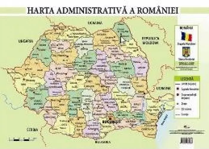 Harta administrativa a Romaniei - Plansa A2 987-606-706-587-9 - domo.ro