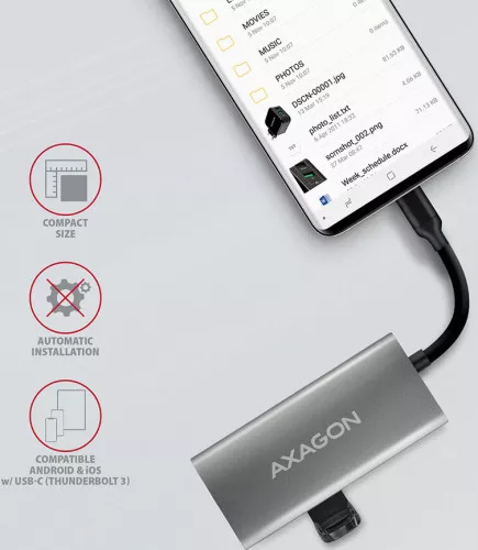 Hub USB Axagon 2x USB-A + 2x USB-C 10Gbps Argintiu hmc-4g2 - domo.ro