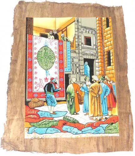 Imagine de perete 43/33cm tablou stil egiptean pictat manual hartie de ...