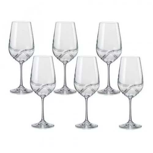 Pahar BOHEMIA CRISTAL TURBULENCE pentru vin rosu set 6 buc 550ml ...