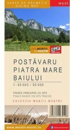 Postavaru. Piatra Mare. Baiului - Harta de drumetie 594-8490-9301-08 ...