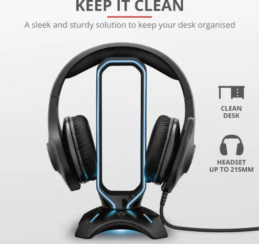 Stand casti Trust Cintar GXT 265 Iluminare RGB Negru tr-23647 - domo.ro