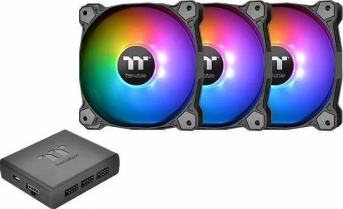 Ventilator Thermaltake Pure Plus RGB 12 Radiator Fan 3 Pack cl-f063 ...